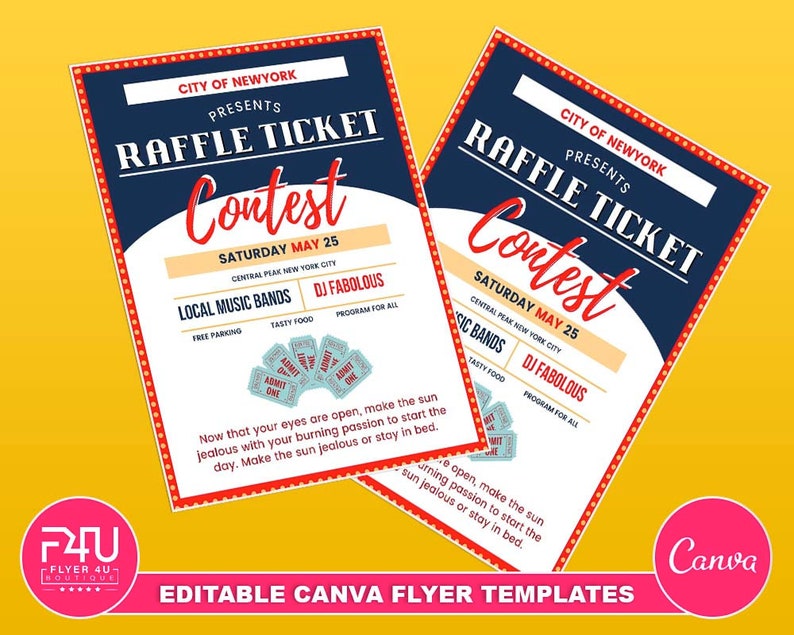 Raffle Fundraiser Flyer, DIY Canva Raffle Fundraiser Templates ...