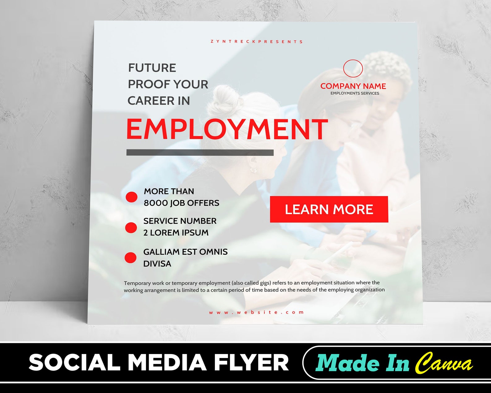 Temporary Employment Agency Flyer, DIY Canva Temporary Employment ...