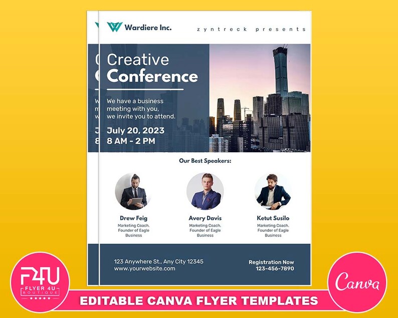 Creative Conference Flyer, DIY Canva Creative Conference Template ...