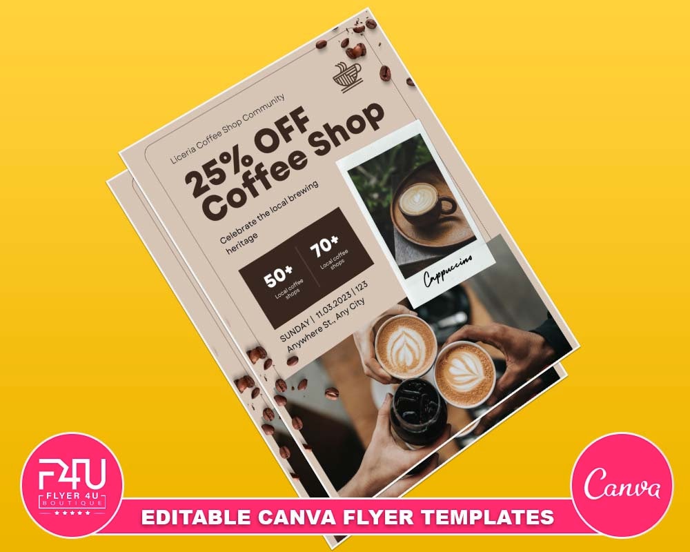 Coffee Shop Marketing Flyer, DIY Canva Coffee Shop Marketing Flyer ...