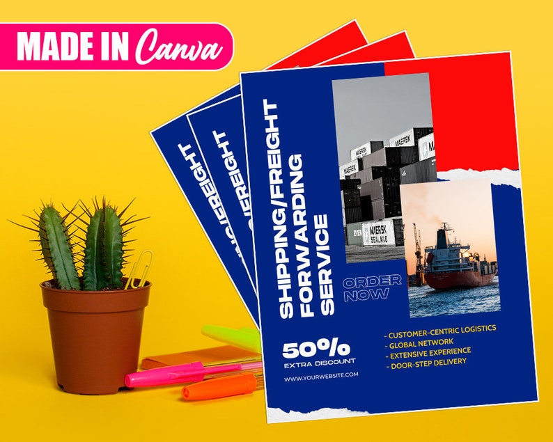 Shipping Freight Forwarding Flyer DIY Canva Shipping Freight - Etsy