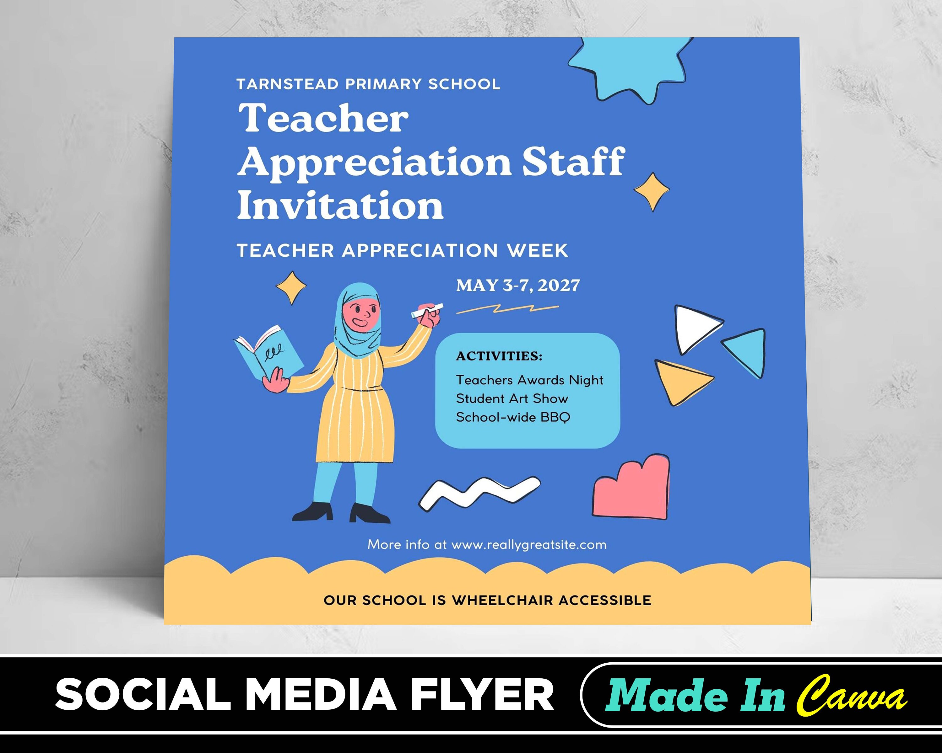 Teacher Appreciation Staff, DIY Canva Teacher Appreciation Template ...