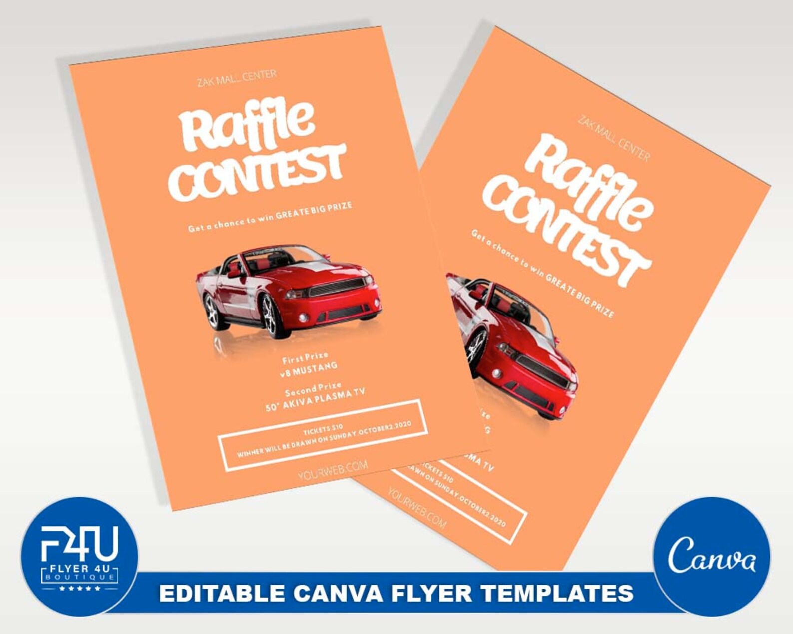 Raffle Flyer, DIY Canva Raffle Flyer Template 2022, Editable Canva US ...