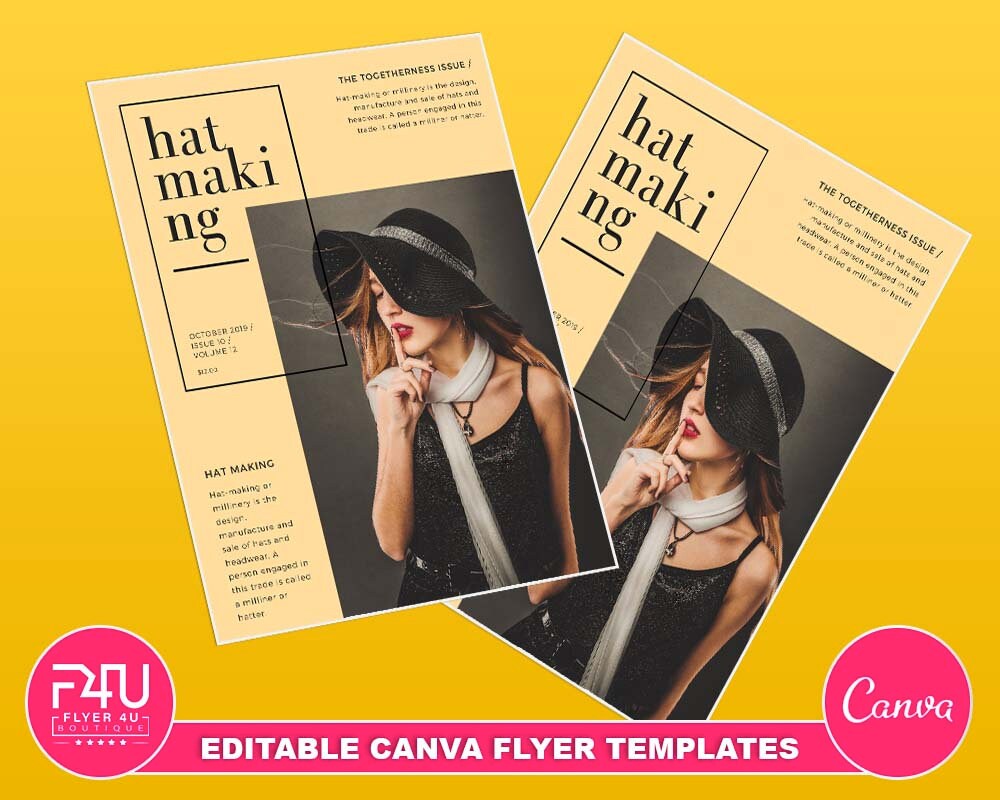 Hat Making Flyer, DIY Canva Hat Making Flyer Template 2022, Editable ...