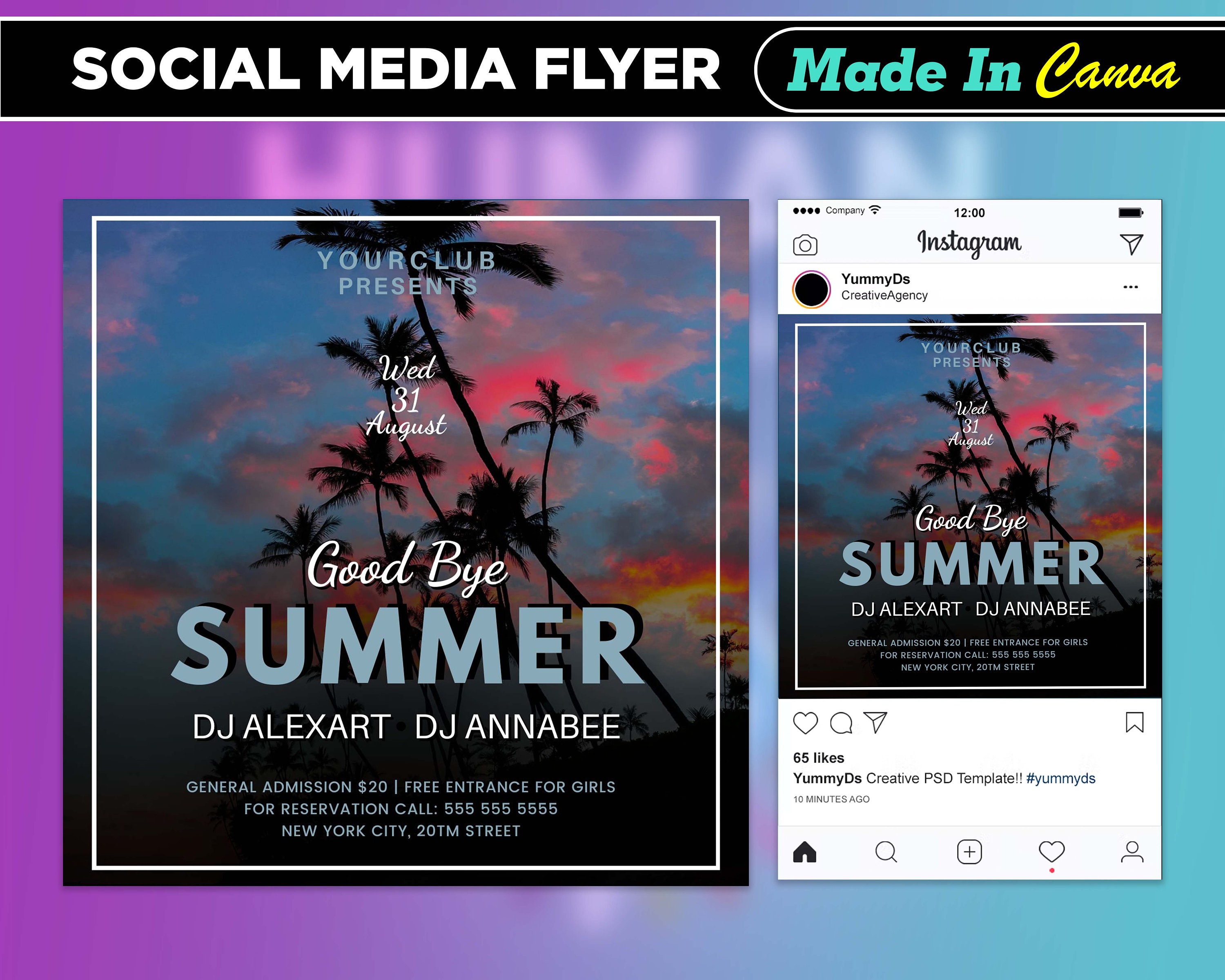 Goodbye Summer Flyer, DIY Canva Goodbye Summer Flyer Template 2022 ...
