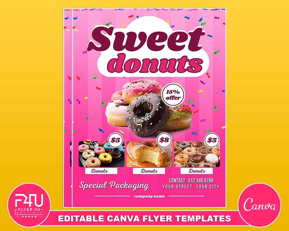 Sweet Shop Flyers, DIY Canva Sweet Shop Flyers, Editable Canva US ...