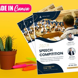 Speech Competition Flyer DIY Canva Speech Competition Flyer - Etsy
