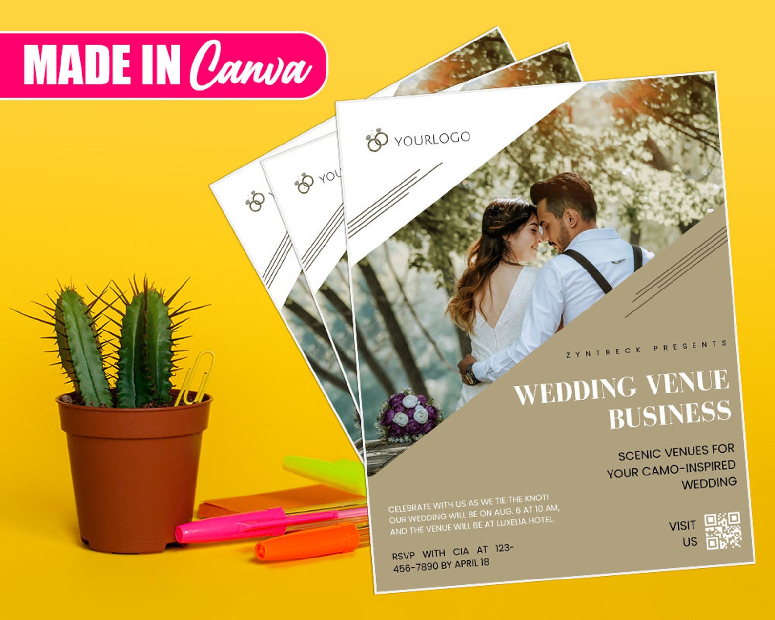 Wedding Venue Business Flyer, DIY Canva Wedding Venue Business Flyer ...