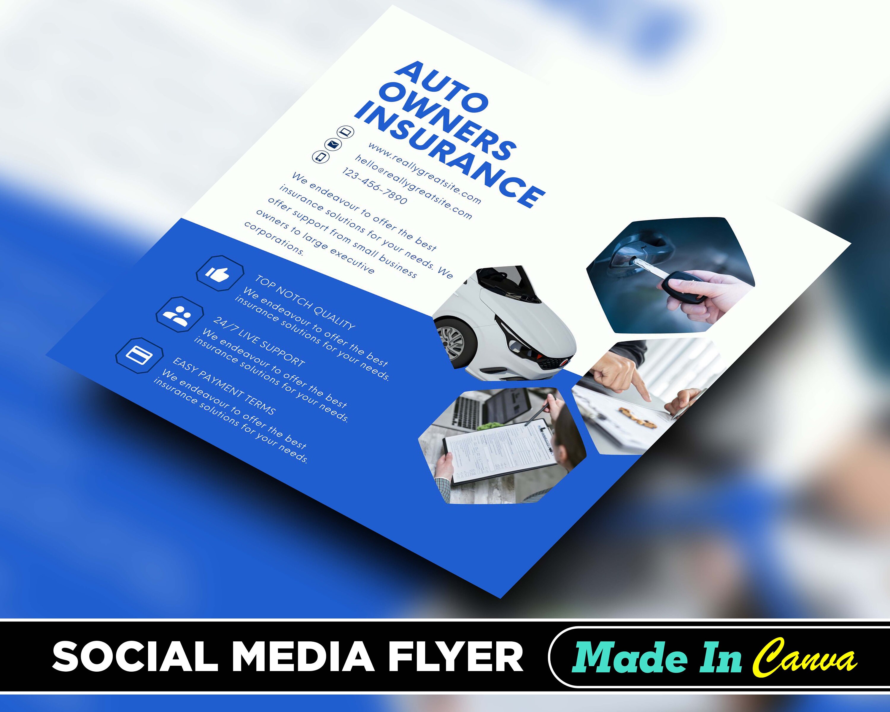 Auto Owners Insurance Flyer, DIY Canva Auto Owners Insurance Flyer ...