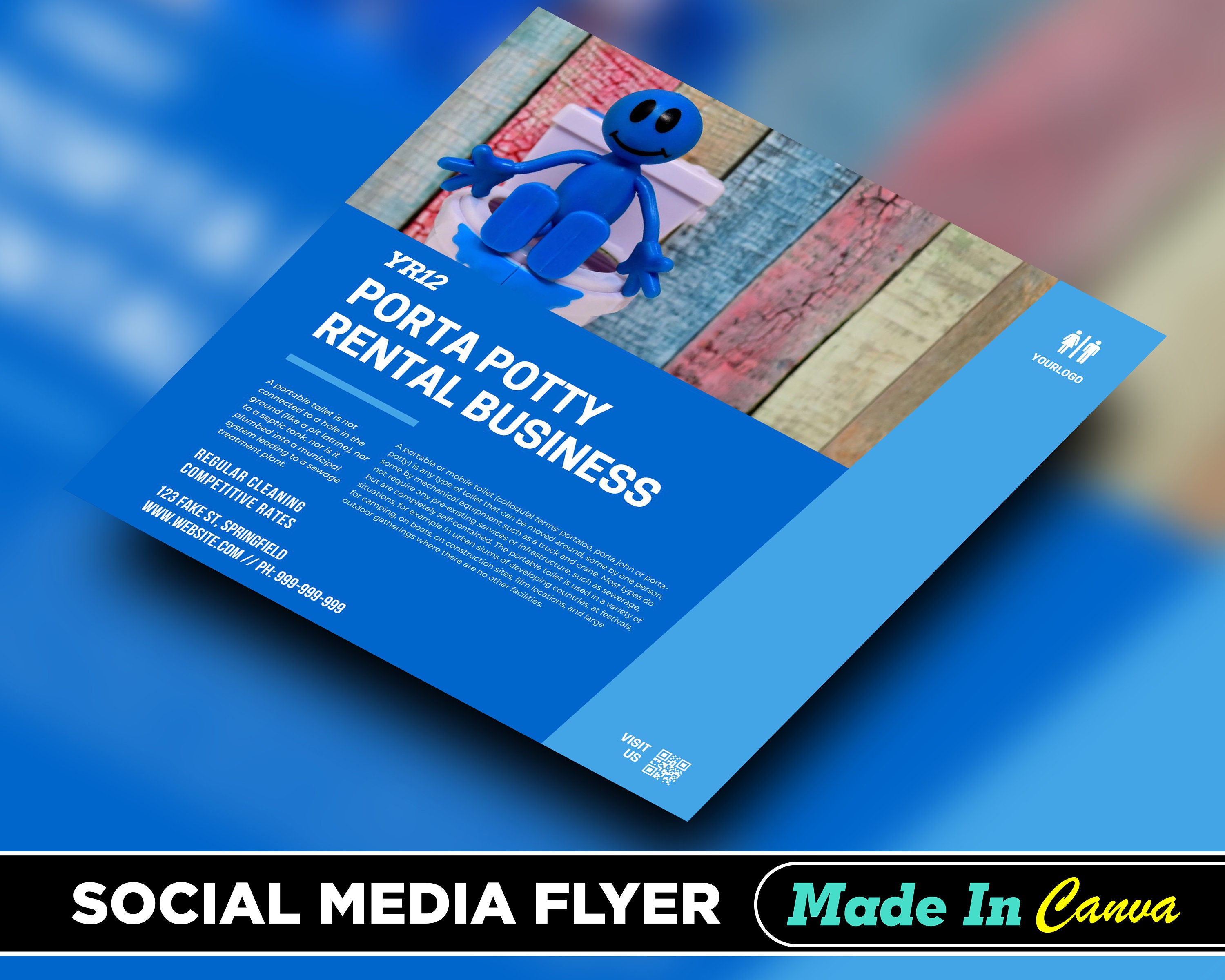 Porta Potty Rental Business Flyer, DIY Canva Porta Potty Rental ...