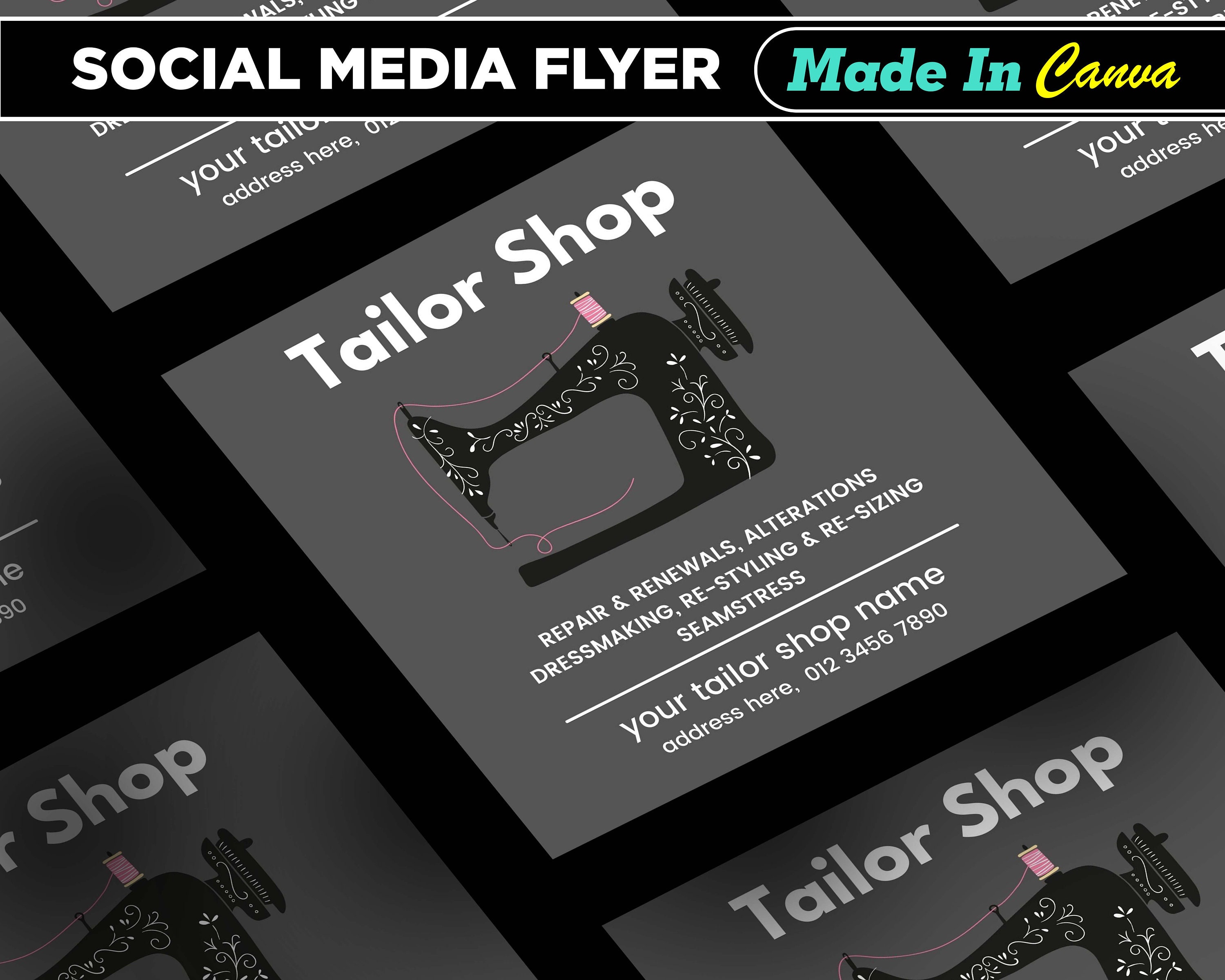 Tailoring Shop Flyer, DIY Canva Tailoring Shop Flyer Template 2022 ...