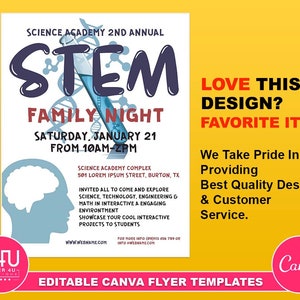 STEM Event Flyer, DIY Canva Stem Event Flyer, Editable Canva US Letter ...
