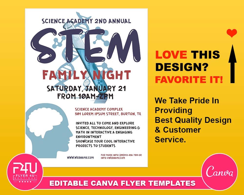 STEM Event Flyer, DIY Canva Stem Event Flyer, Editable Canva US Letter ...