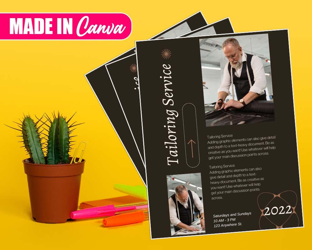 Tailoring Service Flyer, DIY Canva Tailoring Service Flyer Template ...
