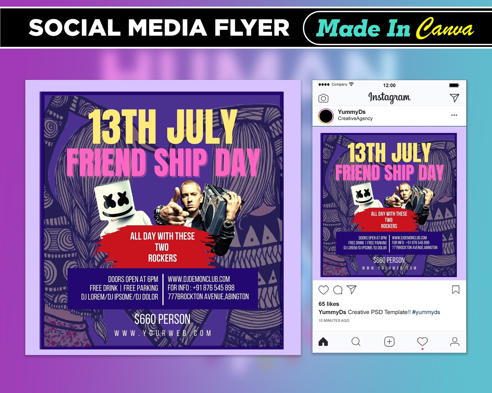 Friendship Day Flyer, DIY Canva Friendship Day Flyer Template 2022 ...