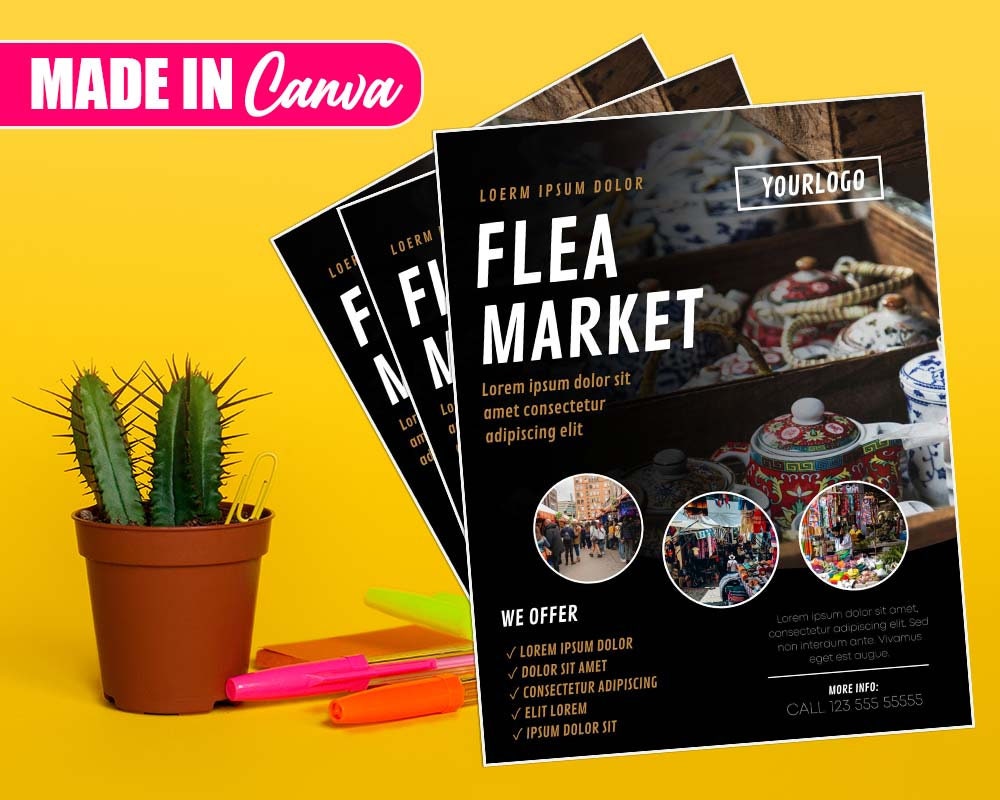 Flea Market Flyer, DIY Canva Flea Market Flyer Template 2022, Editable ...