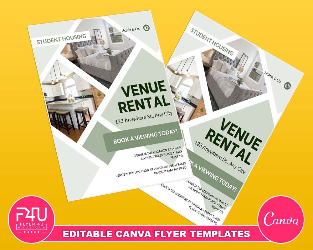 Venue Rental Flyer, DIY Canva Venue Rental Templates, Editable Canva US ...