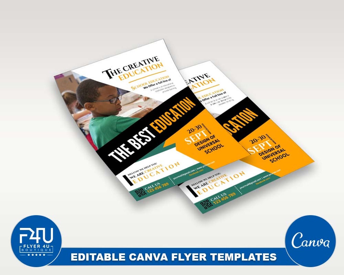 School Flyer DIY Canva School Flyer Template 2022 Editable - Etsy