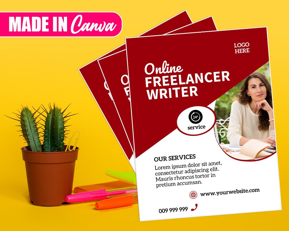Freelance Writer Flyer DIY Canva Freelance Writer Flyer - Etsy