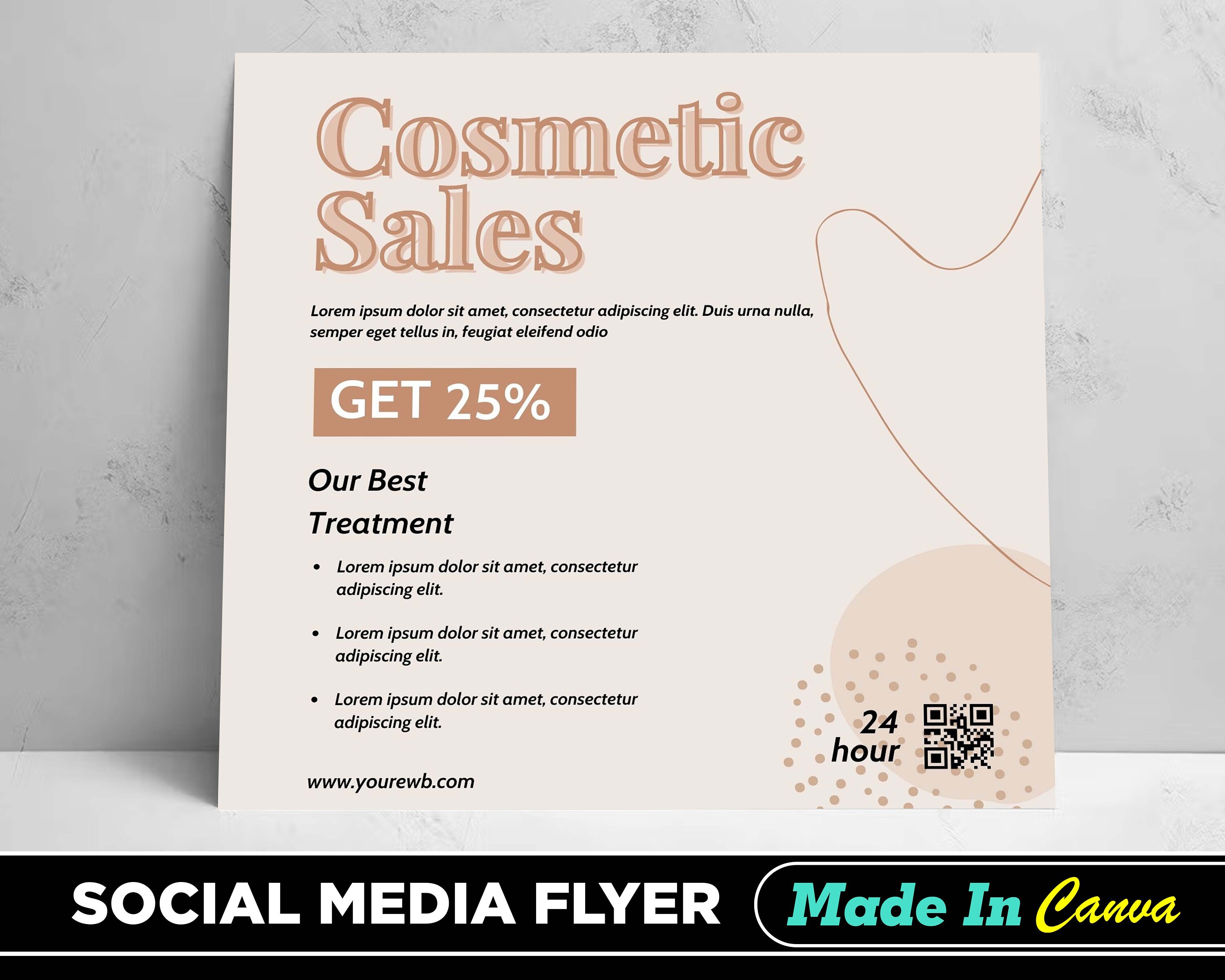 Cosmetic Sale Flyer, DIY Canva Cosmetic Sale Flyer Template 2022 ...