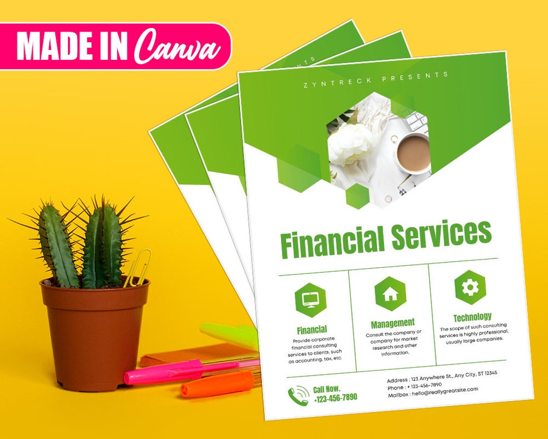 Financial Services Flyer, DIY Canva Financial Services Flyer Template ...