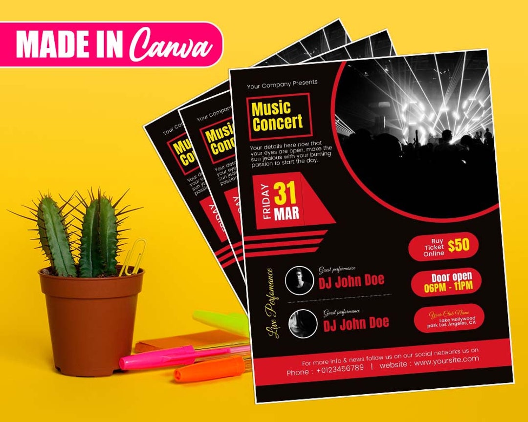 Event Flyer, DIY Canva Event Flyer Template 2022, Editable US Letter ...