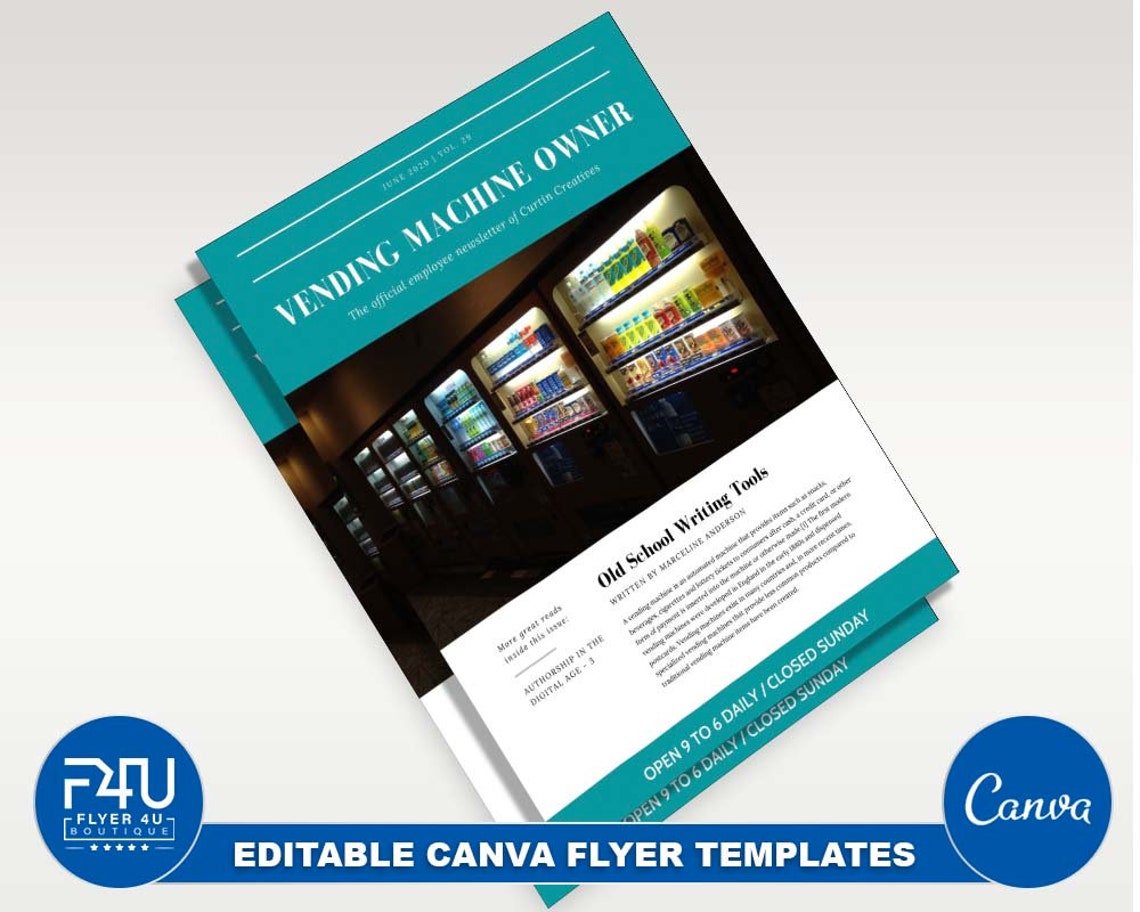 Vending Machine Flyer DIY Canva Vending Machine Template | Etsy