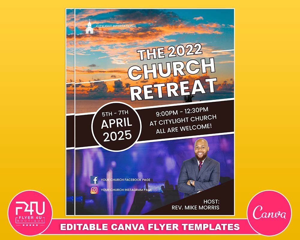 Retreat Yourself Flyer DIY Canva Retreat Yourself Flyer 2022 | Etsy