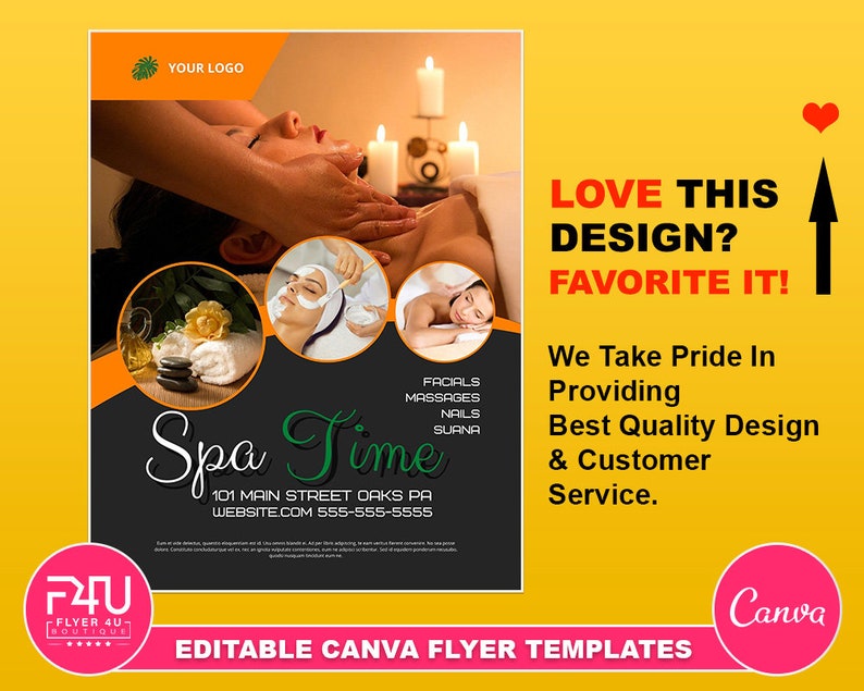 Day Spa Flyer DIY Canva Day Spa Flyer Template 2022 Editable - Etsy