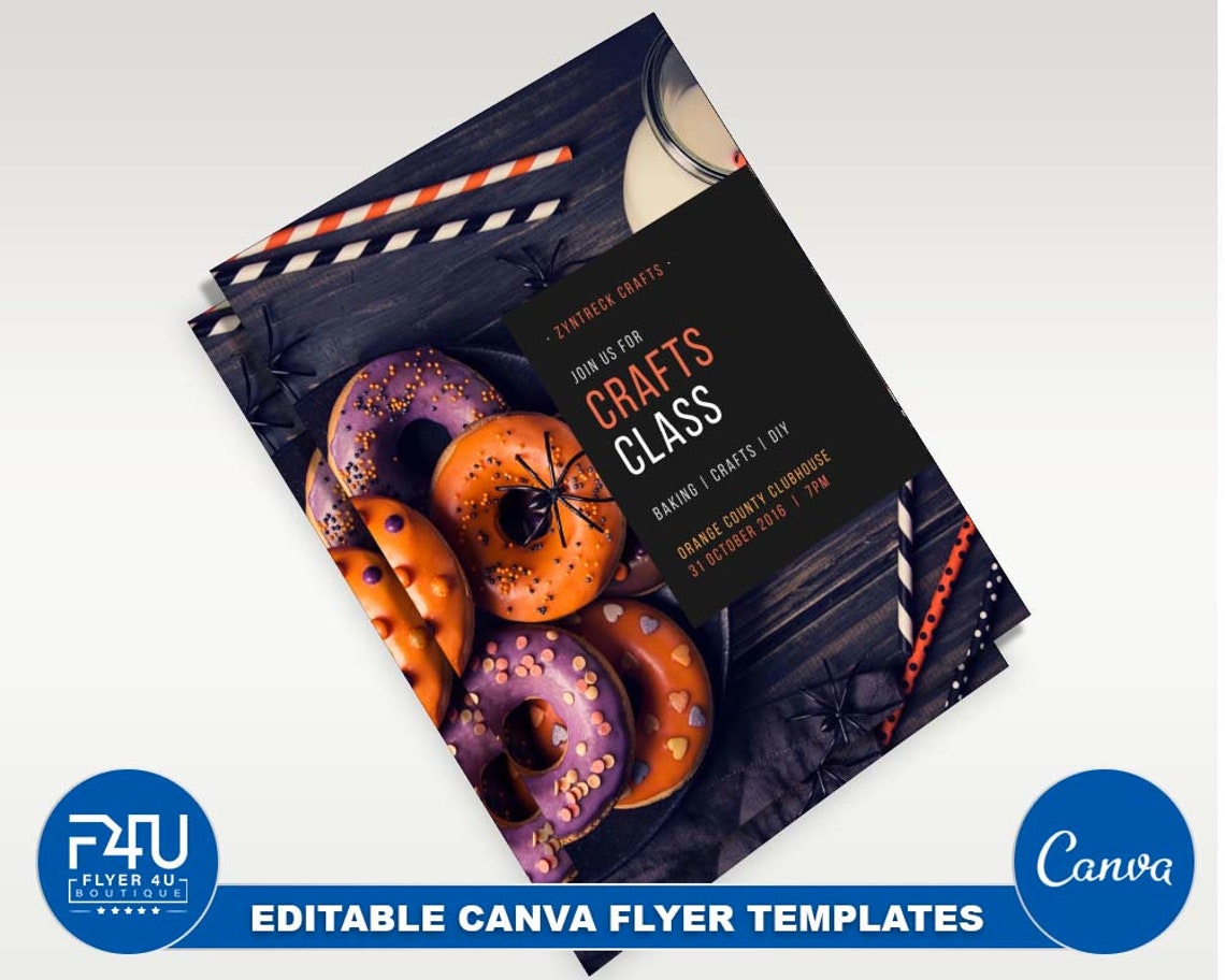 Craft Class Flyer DIY Canva Craft Class Flyer Template 2021 | Etsy