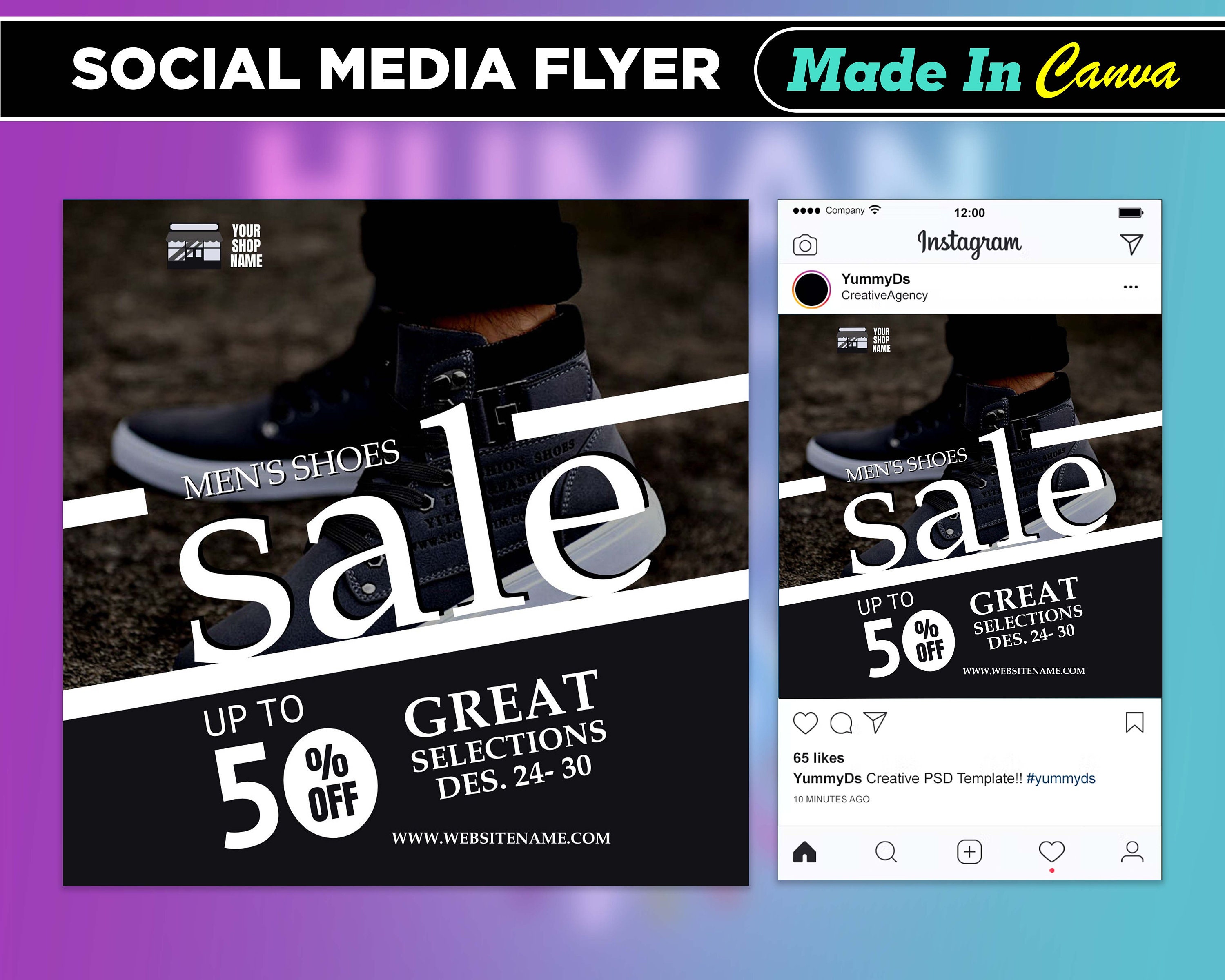Slippers Flyer DIY Canva Slippers Flyer Template 2022 - Etsy