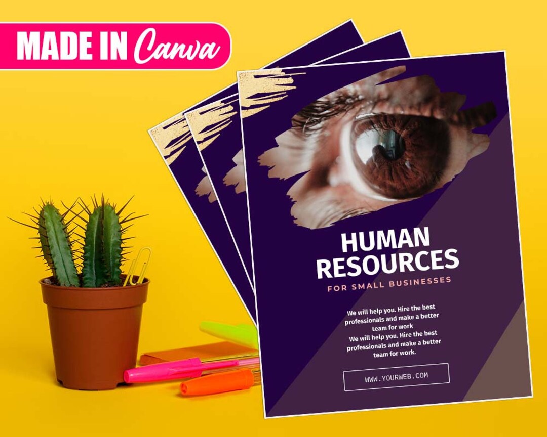 Human Resources Flyer, DIY Canva Human Resources Flyer Template 2022 ...