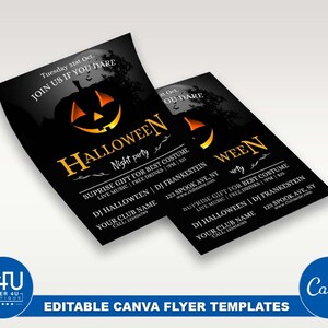 Halloween day DIY Canva halloween day Flyer Template 2021 | Etsy
