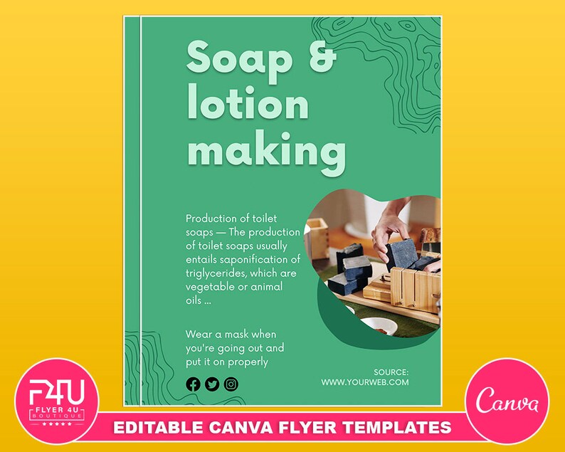 Lotion & Soap Making Flyer, DIY Canva Lotion and Soap Making Flyer ...
