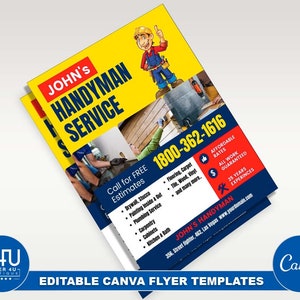 Handyman Service Flyer, DIY Canva Handyman Service Flyer Template 2022 ...