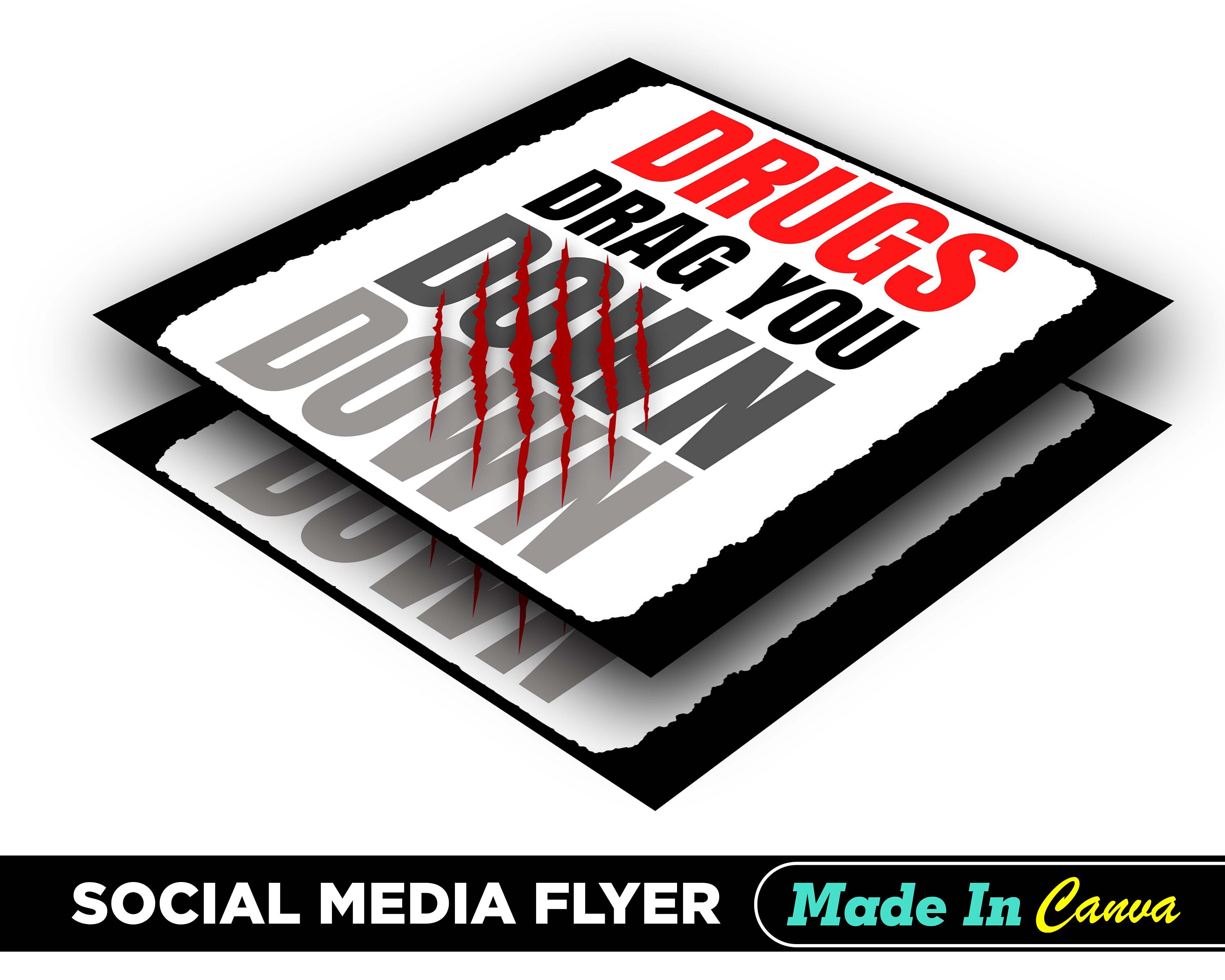 Anti Drug Flyer, DIY Canva Anti Drug Flyer Template 2022, Editable ...