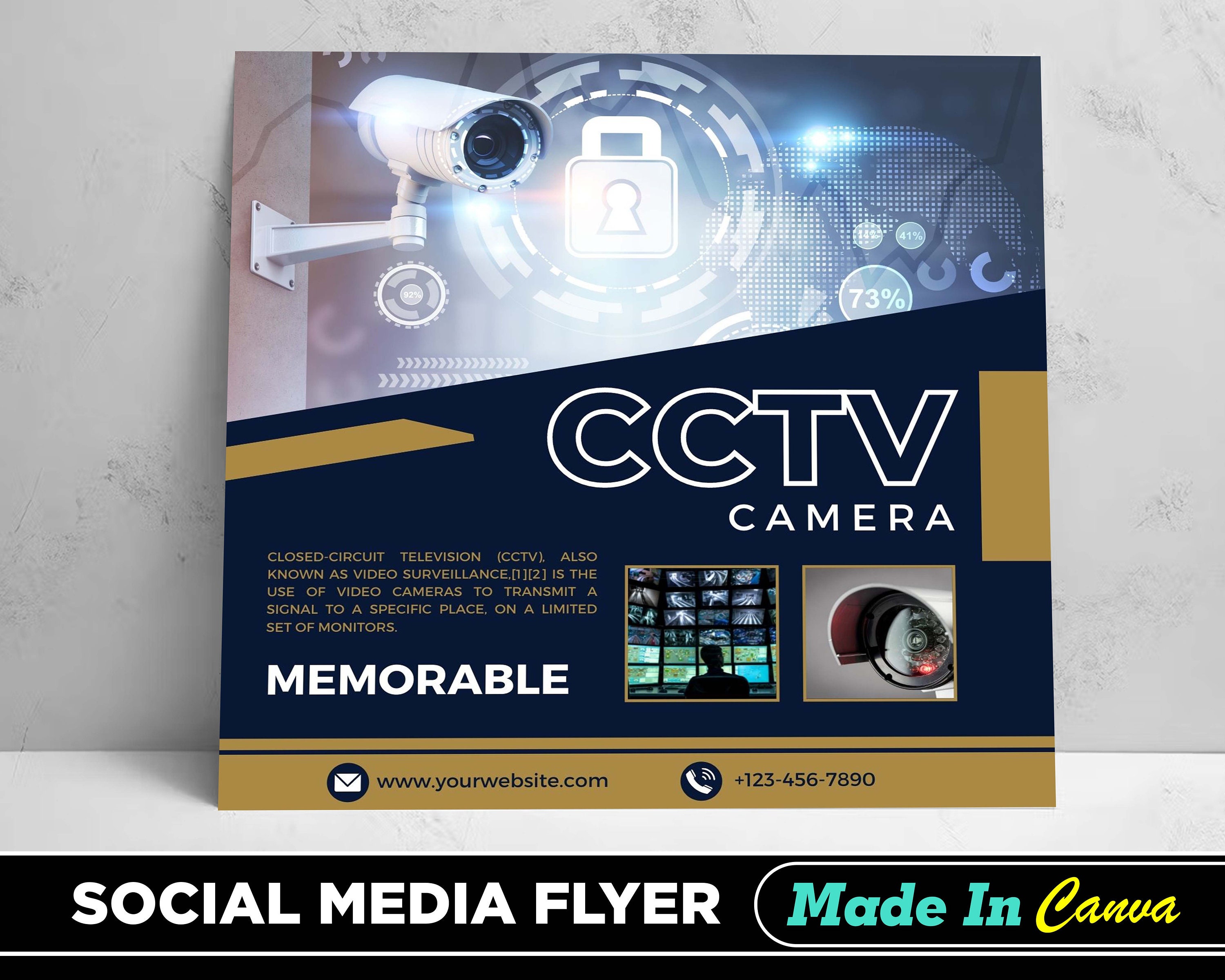 CCTV Camera Flyer DIY Canva Cctv Camera Flyer Template 2022 - Etsy