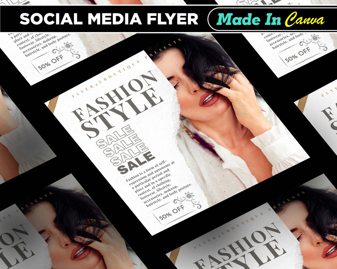 Fashion Style Flyer DIY Canva Fashion Style Flyer Template - Etsy