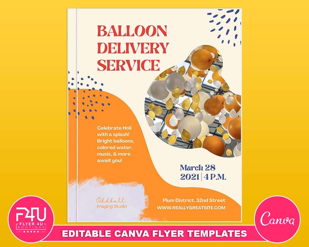Balloon Delivery Service Flyer DIY Canva Balloon Delivery - Etsy