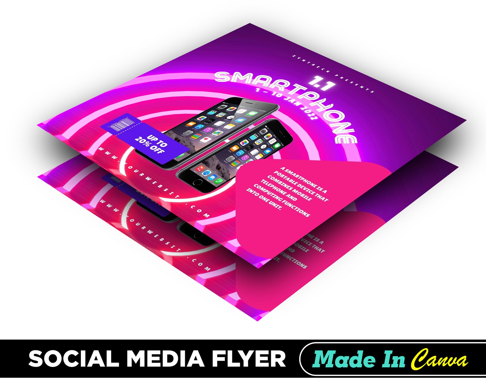 Smartphone Flyer, DIY Canva Smartphone Flyer Template 2022, Editable ...
