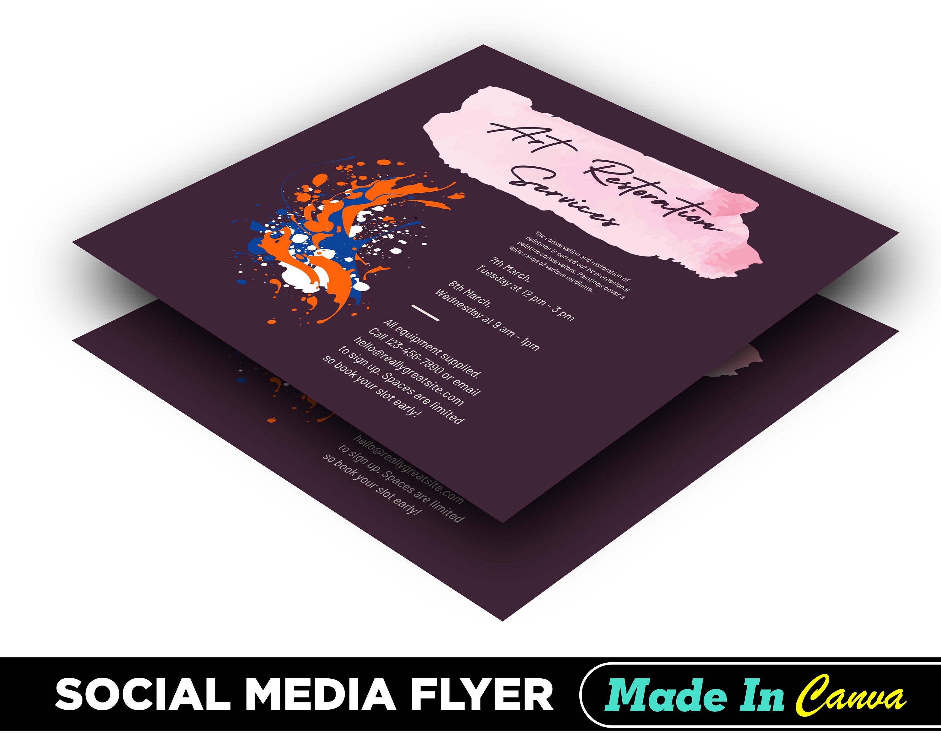 Art Restoration Flyer, DIY Canva Art Restoration Flyer Template 2022 ...