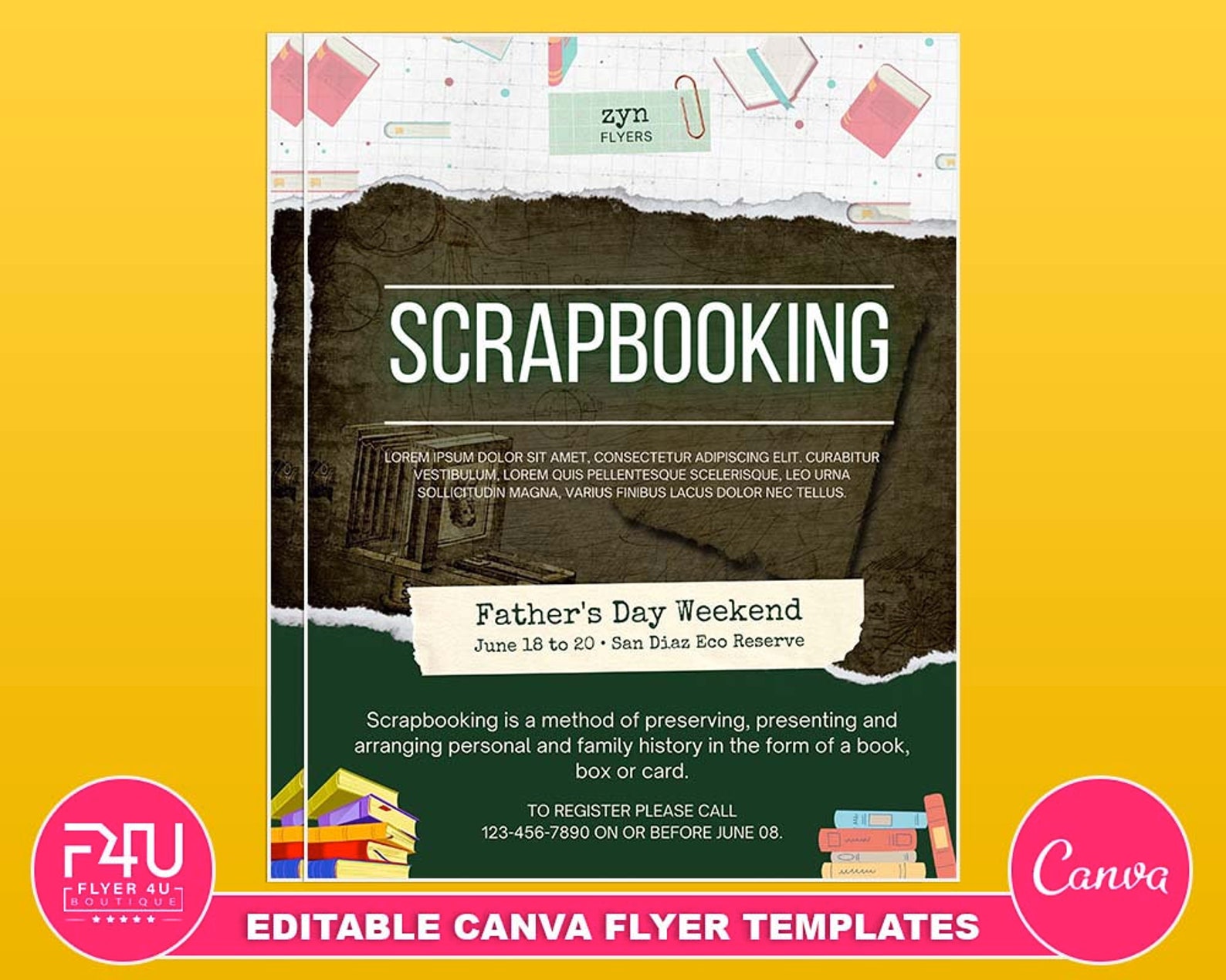 Scrapbooking Flyer, DIY Canva Scrapbooking Flyer Template 2022 ...