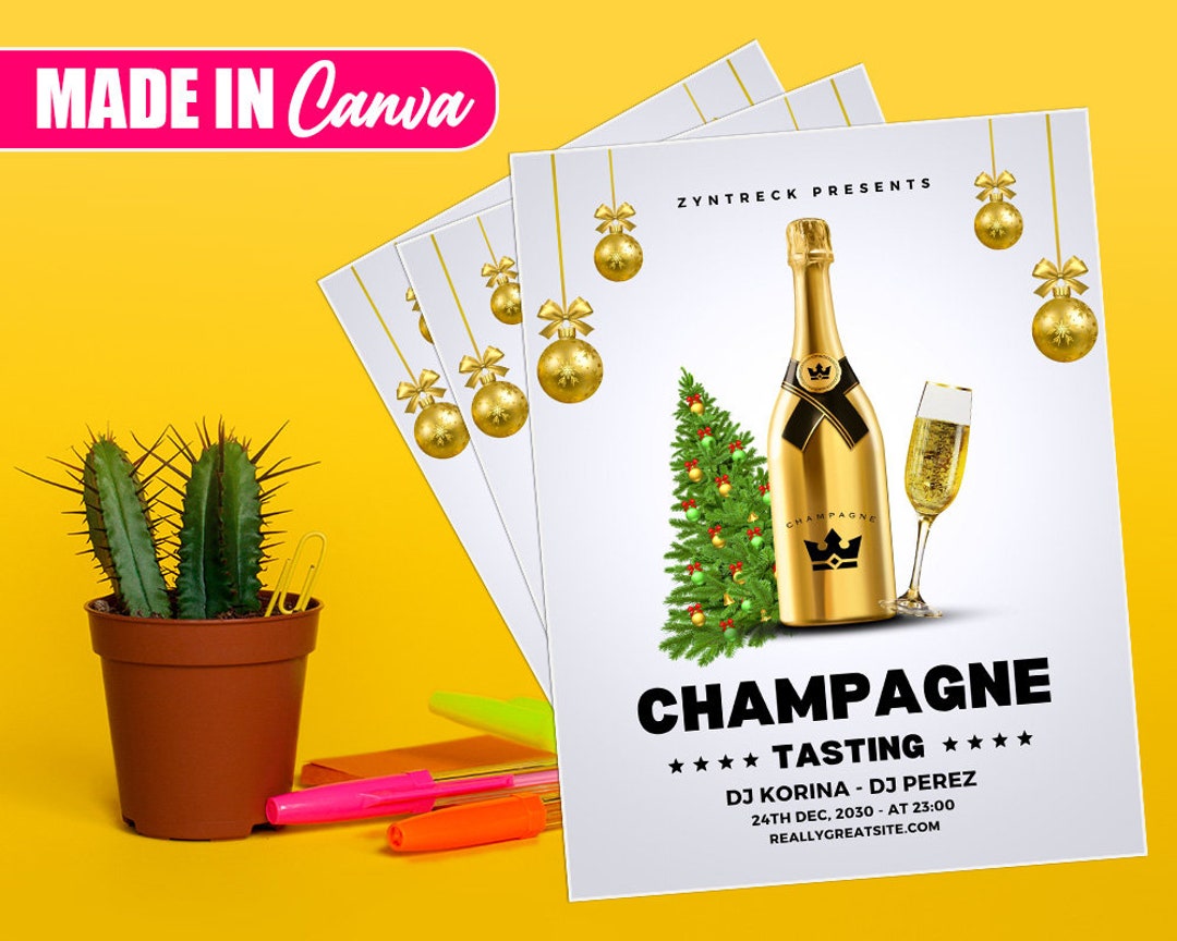 Champagne Tasting Party Flyer, DIY Canva Champagne Tasting Party Flyer ...