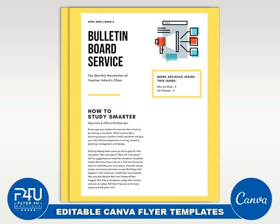 Bulletin Board Service Service Flyer DIY Canva Bulletin Board | Etsy