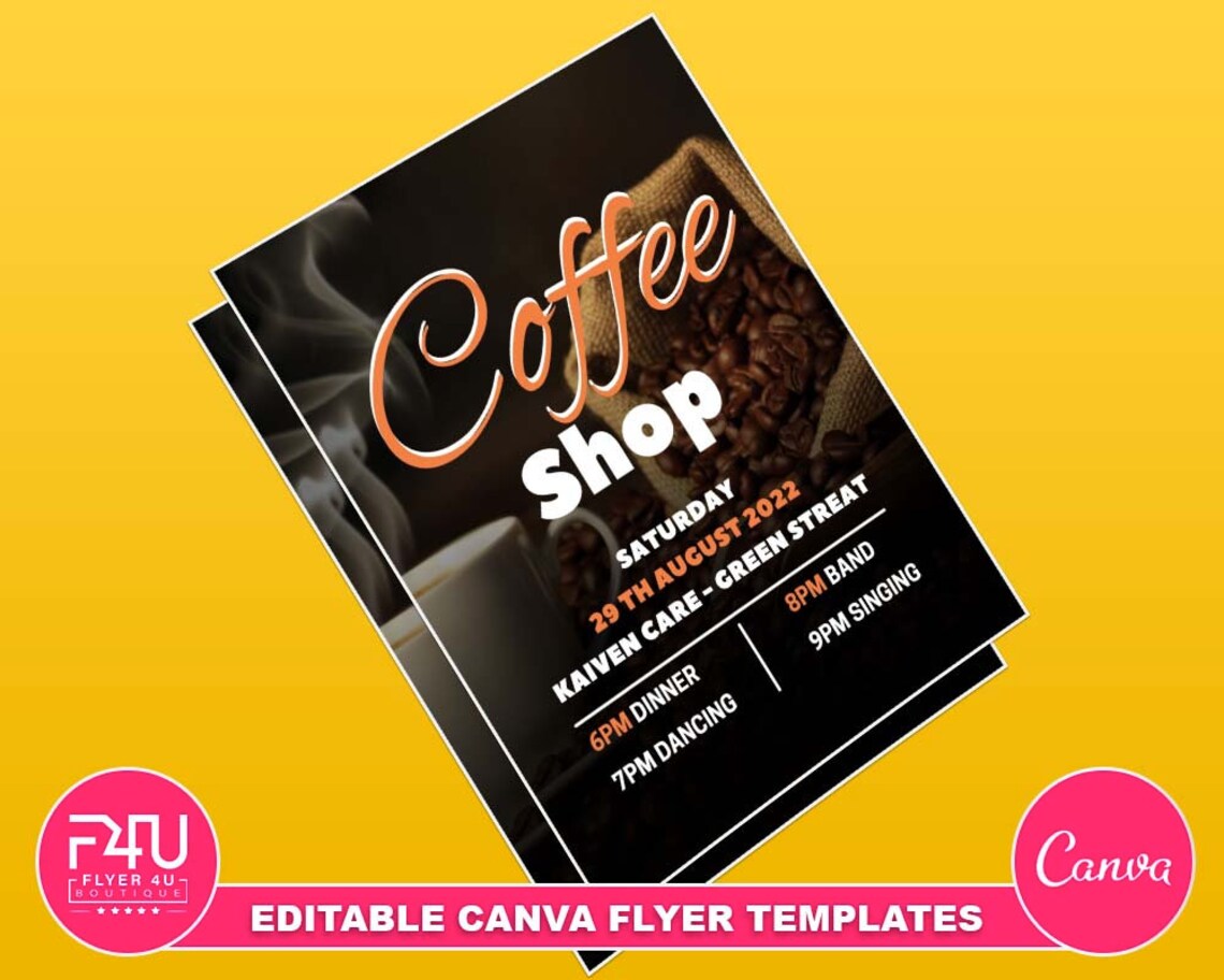 Coffee Shop Flyer DIY Canva Coffee Shop Flyer Editable Canva | Etsy