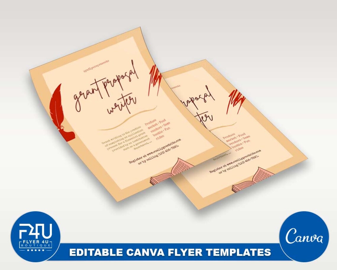 Grant Proposal Writer Flyer DIY Canva Grant Proposal Writer | Etsy