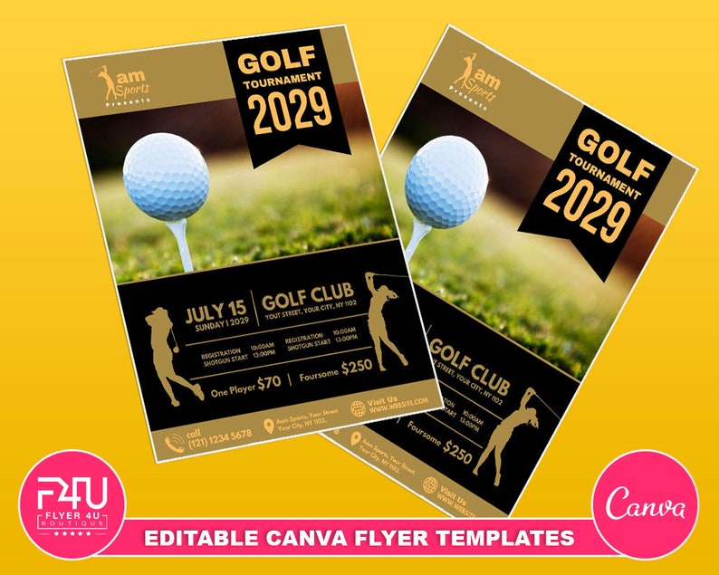 Miniature Golf Course Flyer, DIY Canva Miniature Golf Course Template ...