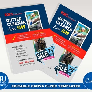 Gutter Cleaning Flyer, DIY Canva Gutter Cleaning Flyer Template 2022 ...