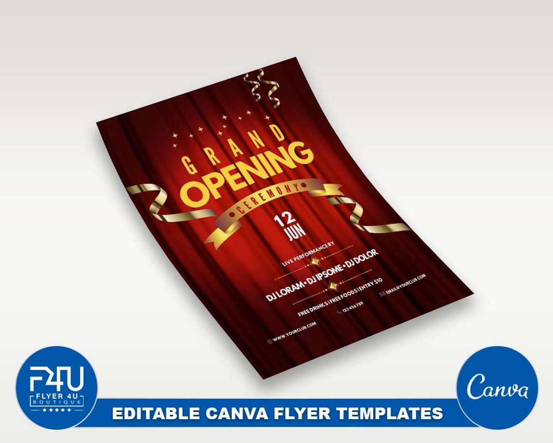 Grand Opening Flyer DIY Canva Grand Opening Flyer Template - Etsy