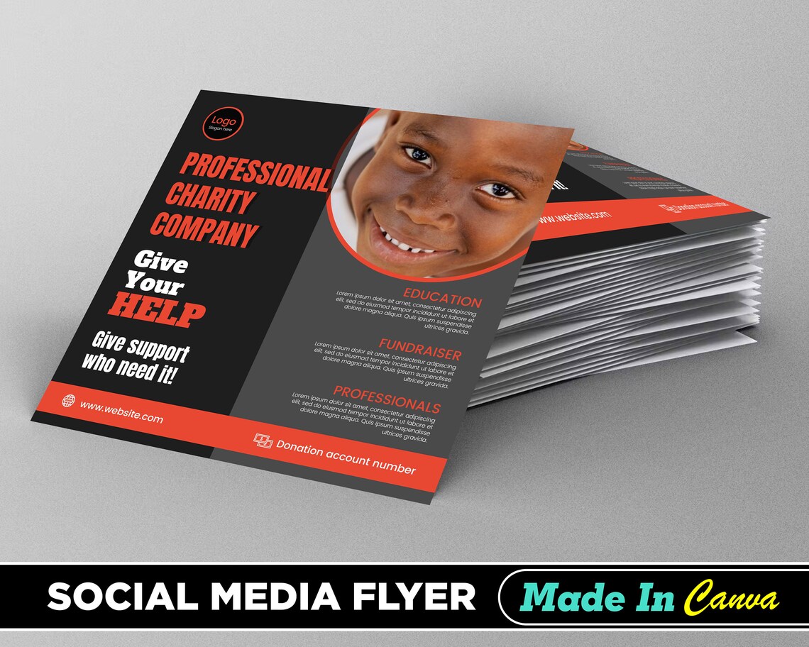 Donation Flyer DIY Canva Donation Flyer Template Editable - Etsy
